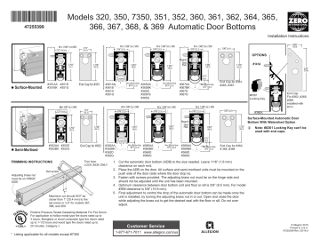 Zero Automatic Door Bottoms Installation instructions | Manualzz