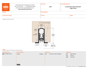 Zero Automatic Door Bottoms Data Sheet | Manualzz