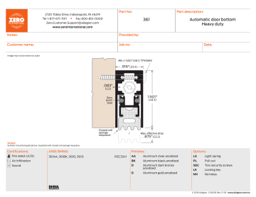 Zero Automatic Door Bottoms Data Sheet | Manualzz