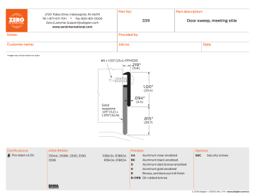 Zero Perimeter Seals Data Sheet | Manualzz