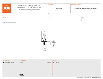 Zero Weatherstripping Data Sheet | Manualzz