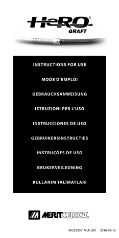 Merit Medical Hero Graft Istruzioni per l'uso | Manualzz