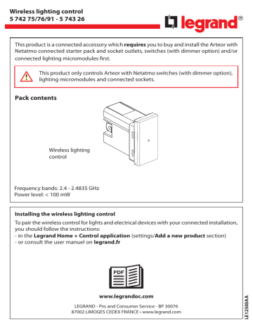 Legrand 574275 Instruction sheet | Manualzz
