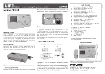Cewal Life Premium Manuali Uso Termostati per Riscaldamento Owner's Manual | Manualzz