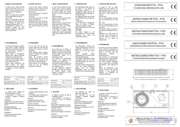 Cewal PT30 - PT40 Manuali Uso Termostati per Riscaldamento Data Sheet ...