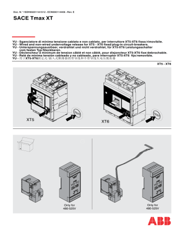 ABB SACE Tmax XT Bedienungsanleitung | Manualzz