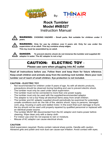 Rock Tumbler NB527 Instruction Manual | Manualzz