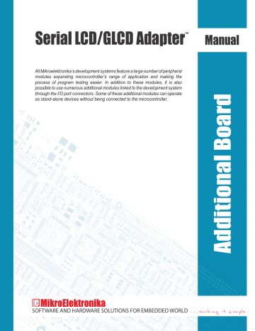 MikroElektronika Serial LCD/GLCD Adapter Manual | Manualzz