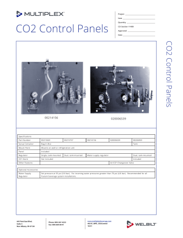 Multiplex CO2 Control Panels Specification | Manualzz
