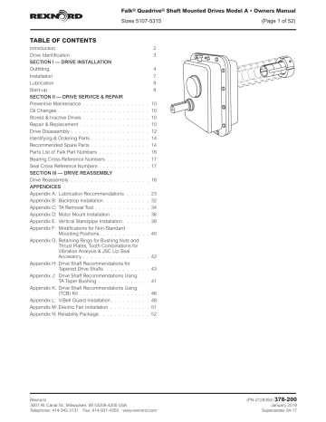 Rexnord Falk Quadrive A Owner's Manual | Manualzz