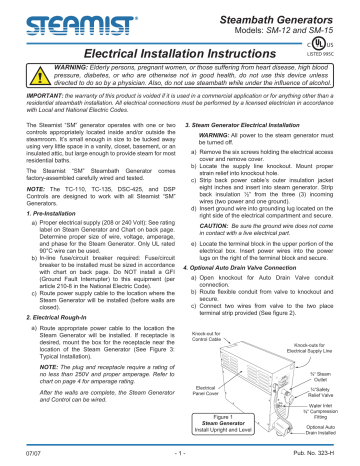 Steamist SM-15 Installation Instructions Manual | Manualzz