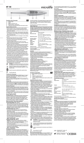 Microlife MT 100 Digital thermometer Instruction manual | Manualzz