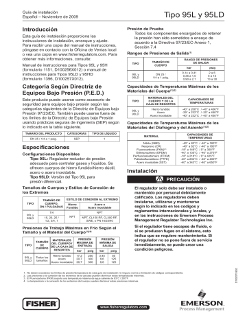 Emerson Fisher 95LD Manual de usuario | Manualzz