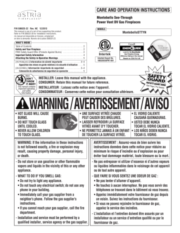 Astria MontebelloSTTYN Installation instructions | Manualzz