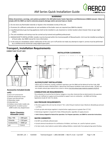 AERCO AM Series Boilers Condensing Maintenance Manual | Manualzz