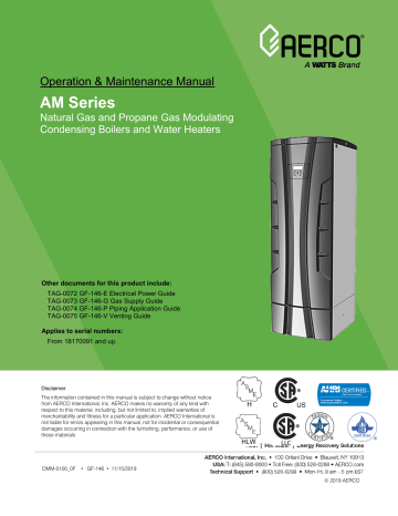 AERCO AM Series Boilers Condensing Maintenance Manual | Manualzz