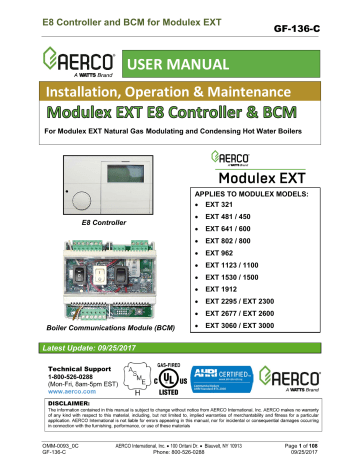 AERCO Modulex EXT Condensing Maintenance Manual | Manualzz