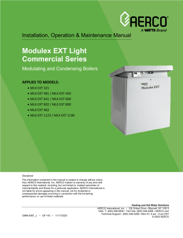 AERCO Modulex EXT Condensing Maintenance Manual | Manualzz