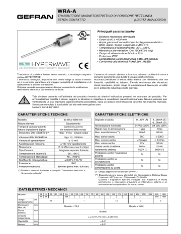 gefran WRA-A Scheda dati | Manualzz
