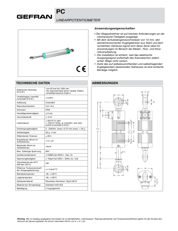 gefran PC Potentiometer Datenblatt | Manualzz