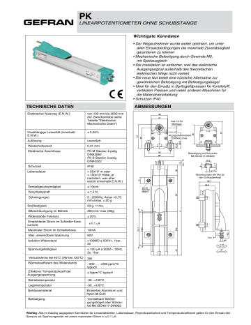 gefran PK Potentiometer Datenblatt | Manualzz