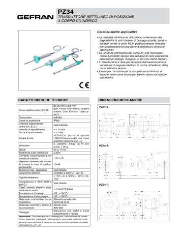 gefran PZ34 Potentiometer Scheda dati | Manualzz