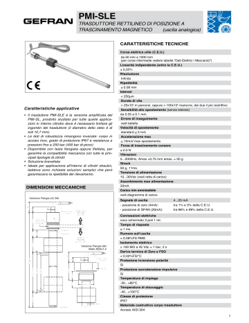 gefran PMI-SLE Potentiometer Scheda dati | Manualzz