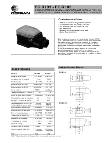 Gefran PCIR 101-102 Potentiometer DataSheet | Manualzz
