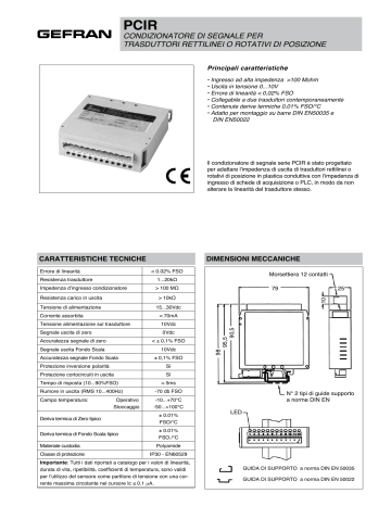 gefran PCIR Potentiometer Scheda dati | Manualzz
