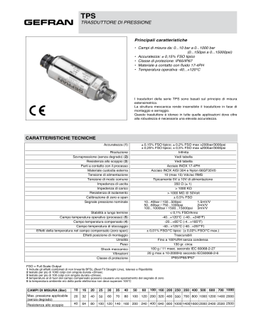 gefran TPS Scheda dati | Manualzz