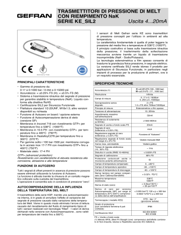 gefran KE SIL2 Scheda dati | Manualzz