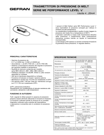 gefran ME PLc Scheda dati | Manualzz
