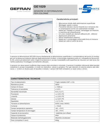 gefran GE1029 Tie-bar strain sensor Scheda dati | Manualzz