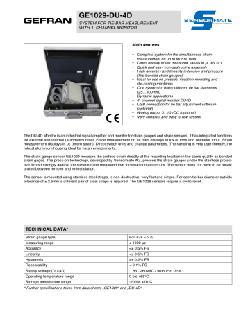Gefran GE1029-DU-4D System DataSheet | Manualzz