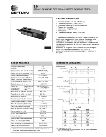 Gefran SB Low profile load cell DataSheet | Manualzz