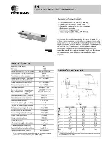 Gefran SH Standard profile load cell DataSheet | Manualzz