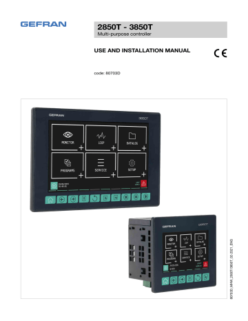 Gefran 2850T Up to 8 PID loops Controller Programmer and Recorder, 3.5” graphic touch interface ...
