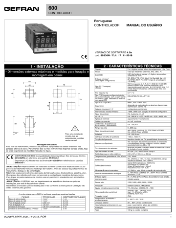 gefran 600 PID Controller, 1/16 DIN Manuel utilisateur | Manualzz