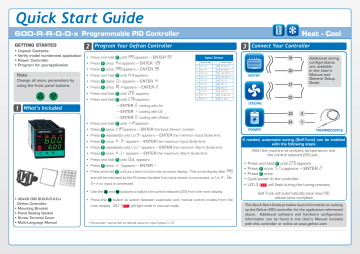 Gefran 600 PID Controller, 1/16 DIN Quick Start Guide | Manualzz
