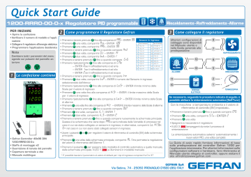 gefran 1200 PID Controller, 1/8 DIN Guida Rapida | Manualzz