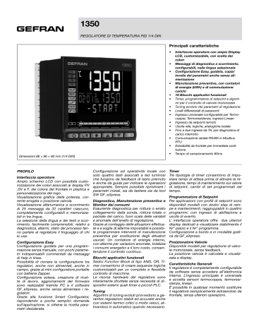 gefran 1350 Controller PID, 1/4 DIN Scheda dati | Manualzz