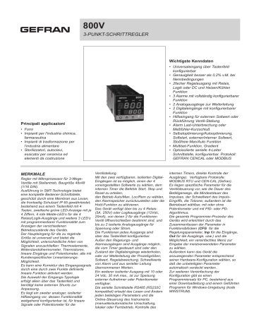 gefran 800V Controller Datenblatt | Manualzz