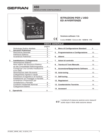 Gefran 450 Manuale Utente - Regolazione di Temperatura | Manualzz