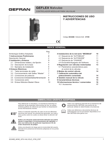 gefran GFX Valves PID Controller Instrucciones de operación | Manualzz