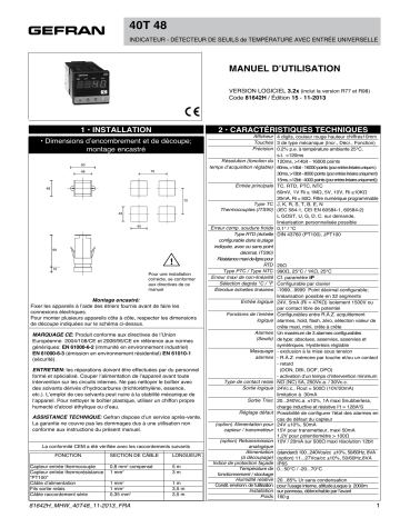 gefran 40T48 Indicator/Alarm Unit Bedienungsanleitung | Manualzz