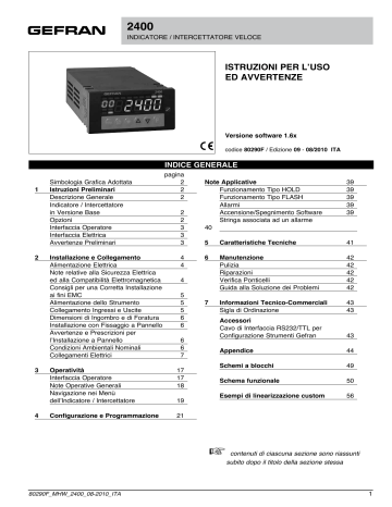 gefran 2400 Fast Indicator/Alarm Unit Istruzioni per l'uso | Manualzz