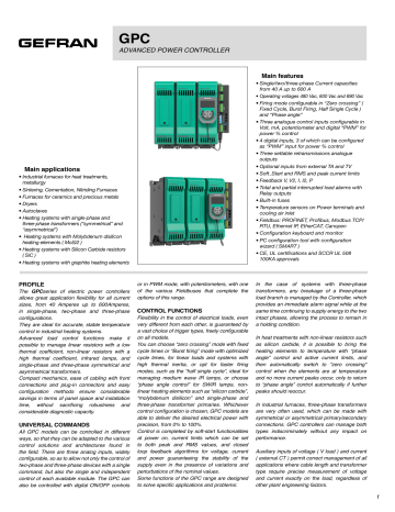 Gefran GPC Power controller DataSheet | Manualzz