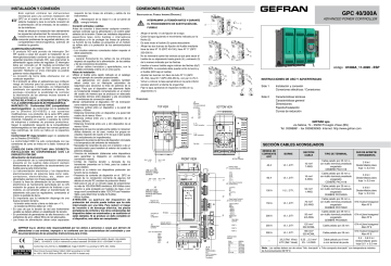 gefran GPC Power controller Guía de inicio rápido | Manualzz