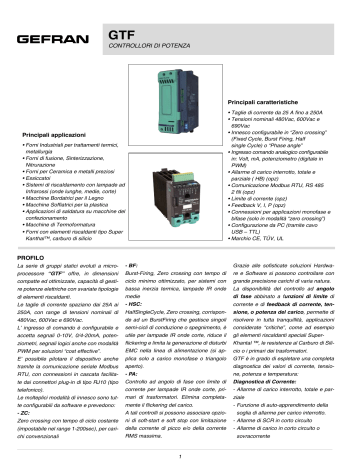 gefran GTF Power controller Scheda dati | Manualzz