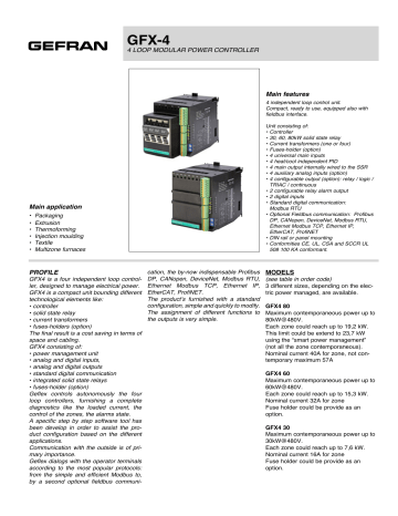 Gefran GFX4 Power controller DataSheet | Manualzz